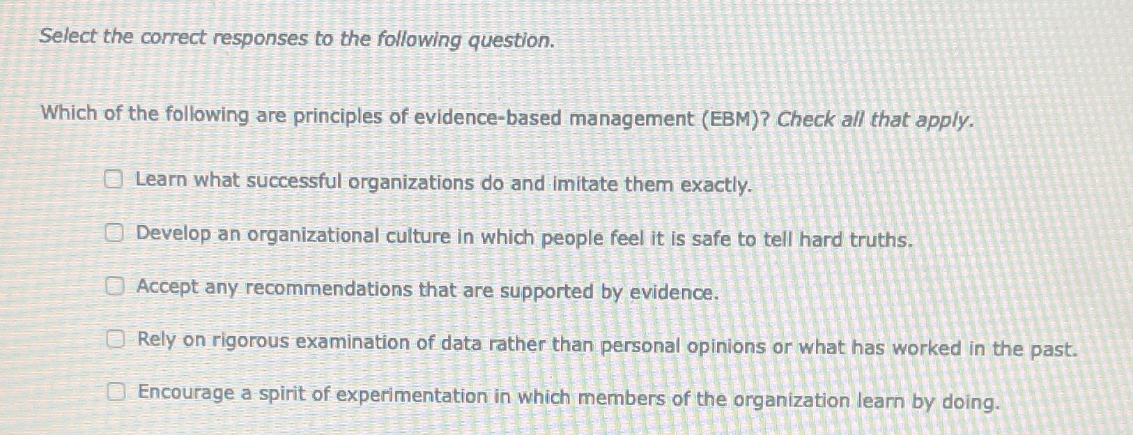 Solved Select the correct responses to the following | Chegg.com