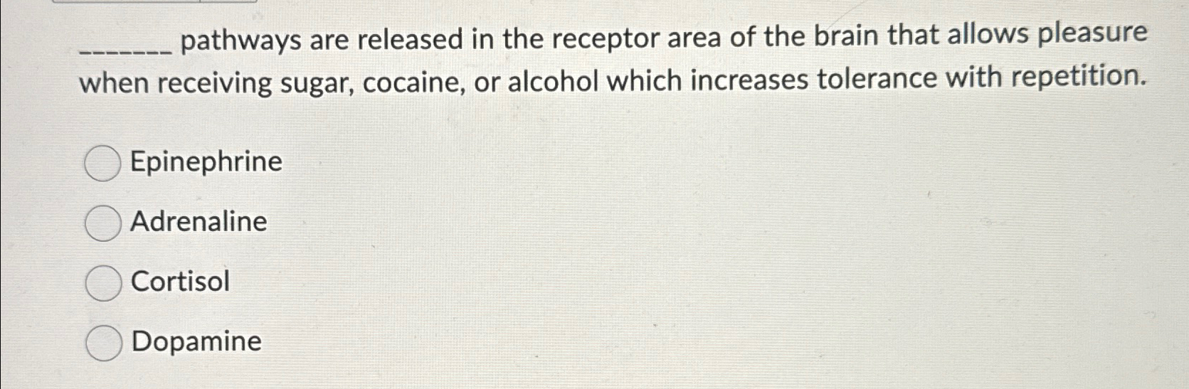 Solved pathways are released in the receptor area of the | Chegg.com