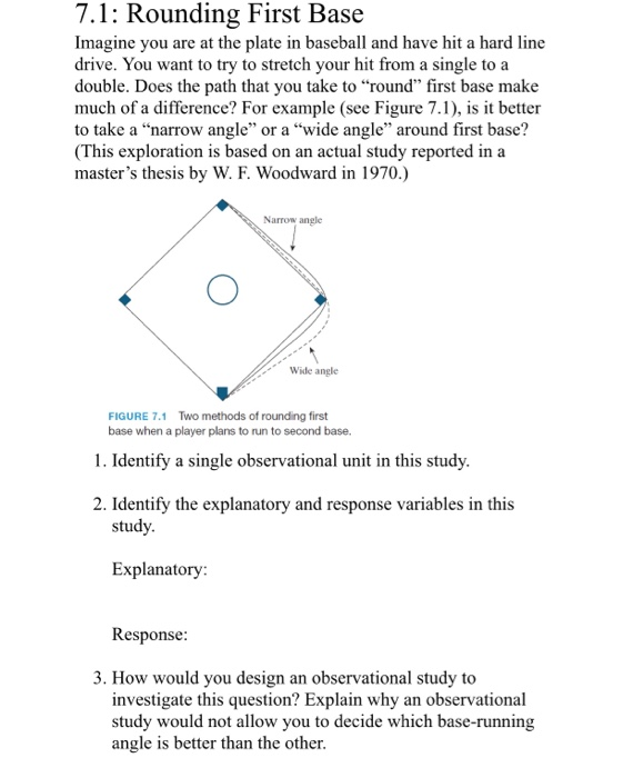 7.1: Rounding First Base Imagine you are at the plate | Chegg.com