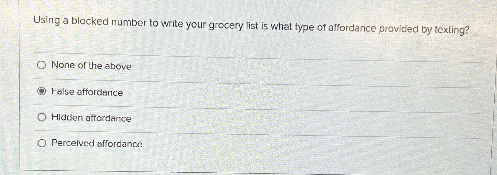 Solved Using a blocked number to write your grocery list is | Chegg.com