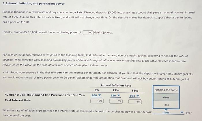 Solved 5. Interest, inflation, and purchasing power Suppose | Chegg.com