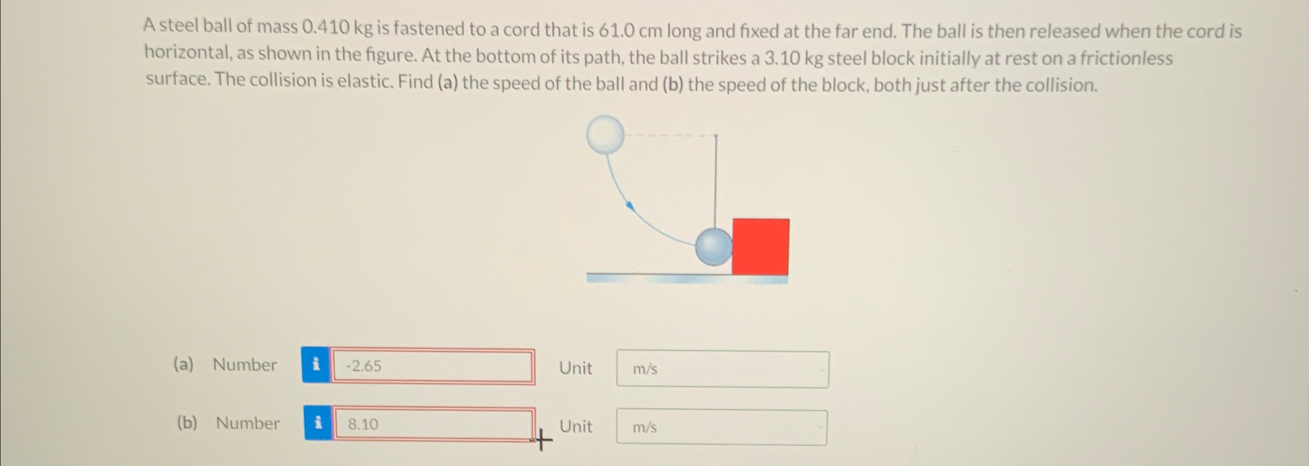 Solved A steel ball of mass 0.410kg ﻿is fastened to a cord | Chegg.com
