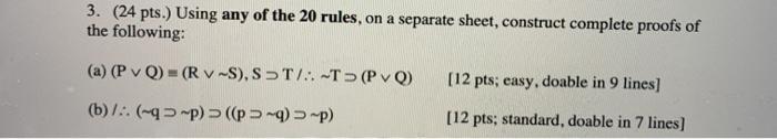 Understanding symbolic logic question 3 PROOFS | Chegg.com