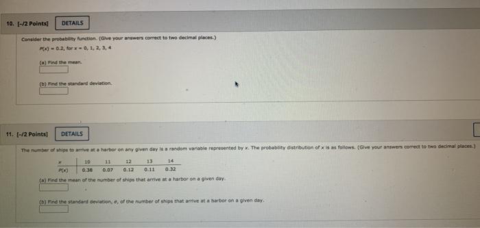Solved 10. 1-/2 Points) DETAILS Conulder the probability | Chegg.com Solved 10. 1-/2 Points) DETAILS Conulder the probability | Chegg.com