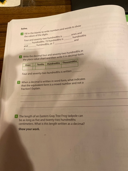 Solved Solve. Fill in the blanks to write numbers and words | Chegg.com