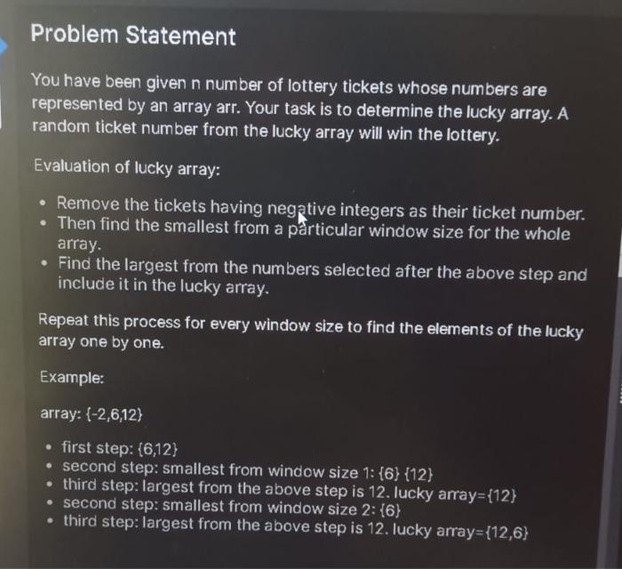 Solved You have been given n number of lottery tickets whose | Chegg.com