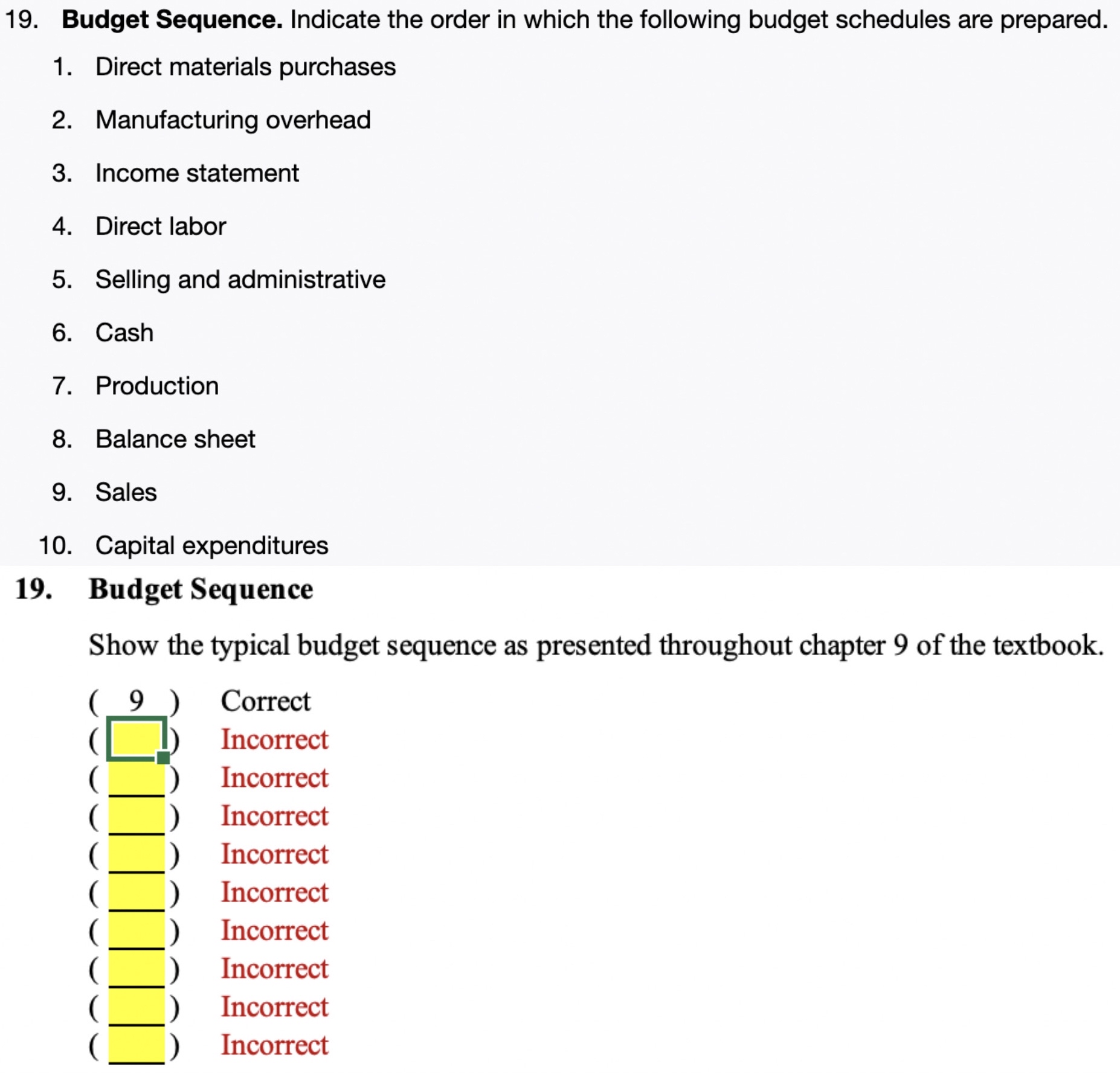 Solved Fill in the missing dara for question 19 | Chegg.com
