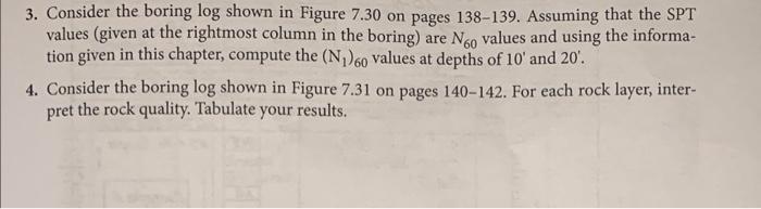 Solved 3. Consider the boring log shown in Figure 7.30 on | Chegg.com