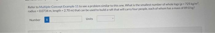 Solved Refer to Multiple-Concept Example 11 to see a problem | Chegg.com