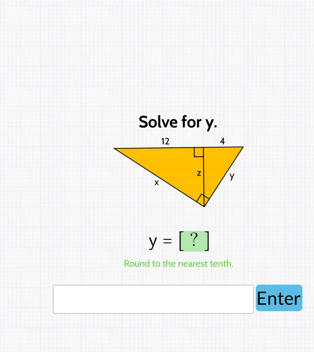 Solved y=[?]Round to the nearest tenth. | Chegg.com