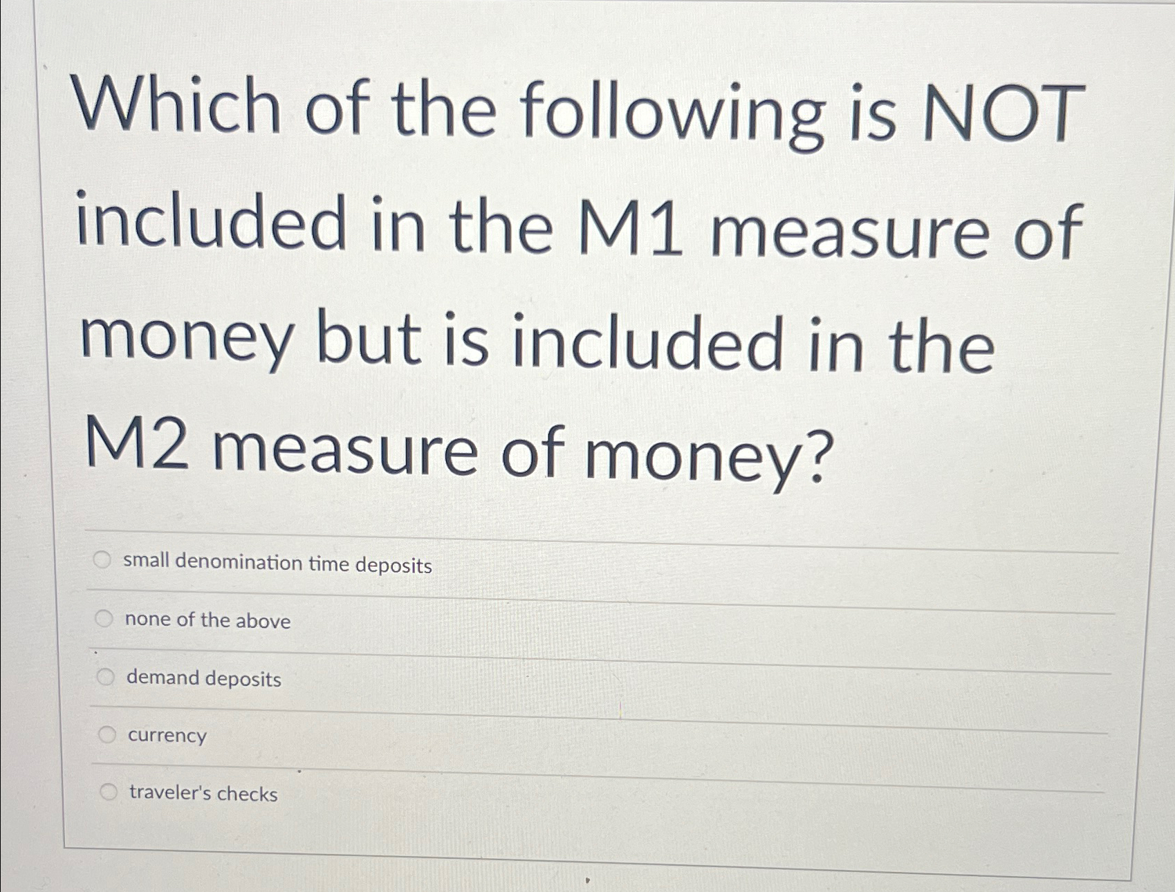 Solved Which of the following is NOT included in the M1 | Chegg.com