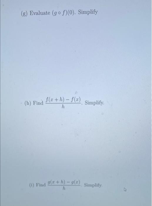 Solved (1) For functions: 1 f(x) = x+1, g(x) = 3e" and h(x) | Chegg.com