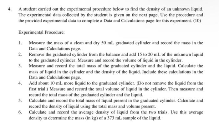 Solved 1. Record the initial and final volume readings and | Chegg.com