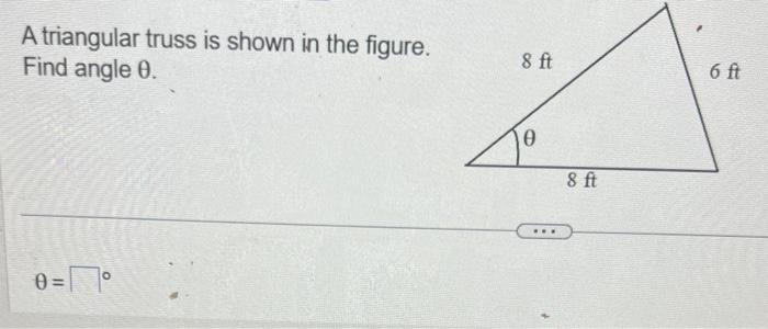 Solved A triangular truss is shown in the figure. Find angle | Chegg.com
