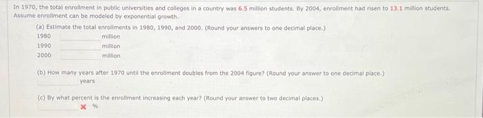 Solved In 1970 , the total enrollment in public universities | Chegg.com