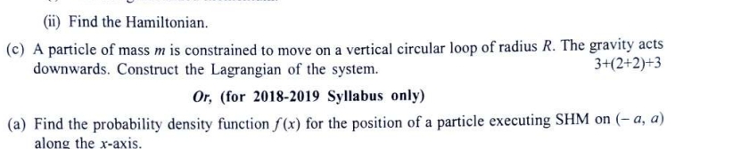 Solved (c) ﻿A particle of mass m ﻿is constrained to move on | Chegg.com