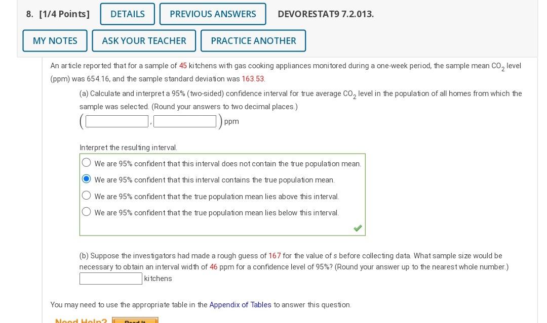 Solved 8. [1/4 Points] DETAILS PREVIOUS ANSWERS DEVORESTAT9 | Chegg.com