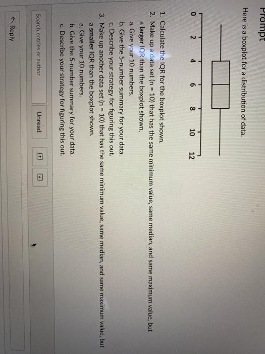 Solved Prompt Here is a boxplot for a distribution of data. | Chegg.com