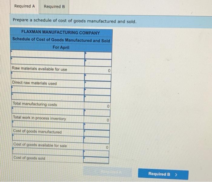 Solved 17. A. prepare a schedule of cost of goods | Chegg.com