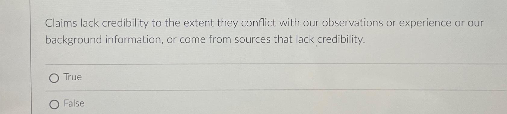 Solved Claims lack credibility to the extent they conflict | Chegg.com