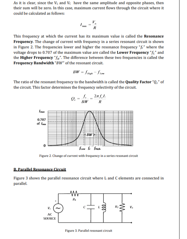 Solved SERIES AND PARALLEL RESONANCE CIRCUITS Objective: To | Chegg.com