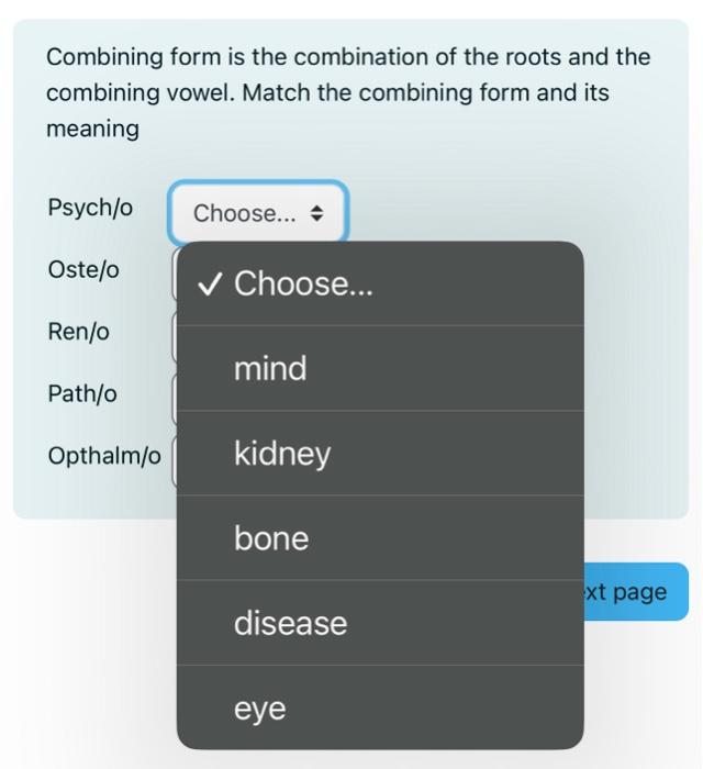 Solved Combining form is the combination of the roots and | Chegg.com
