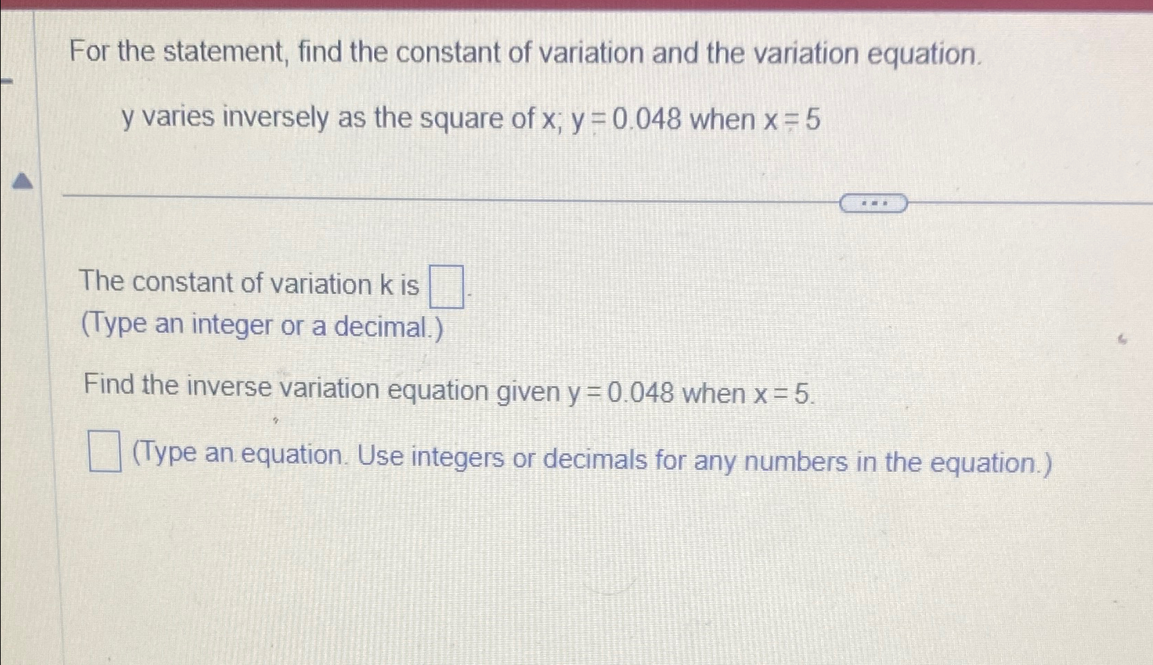 Solved For the statement, find the constant of variation and | Chegg.com