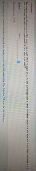 Solved Question Two streams merge to form a river. One | Chegg.com
