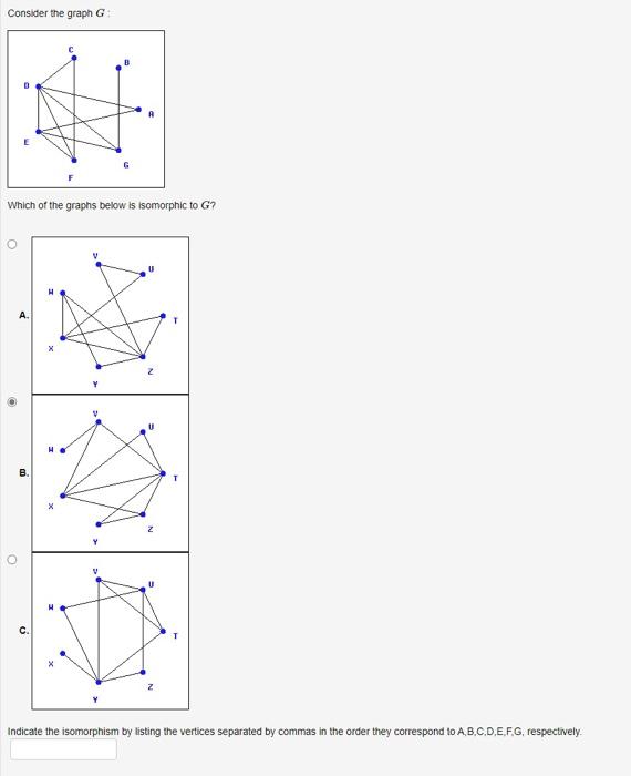 Solved Consider the graph G : Which of the graphs below is | Chegg.com
