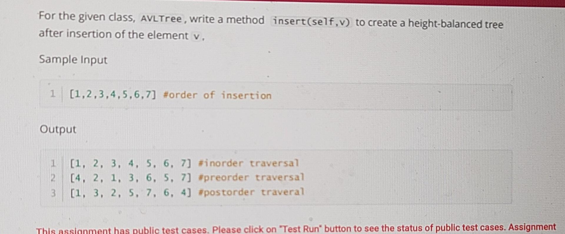 Solved For the given class, AVL Tree, write a method | Chegg.com