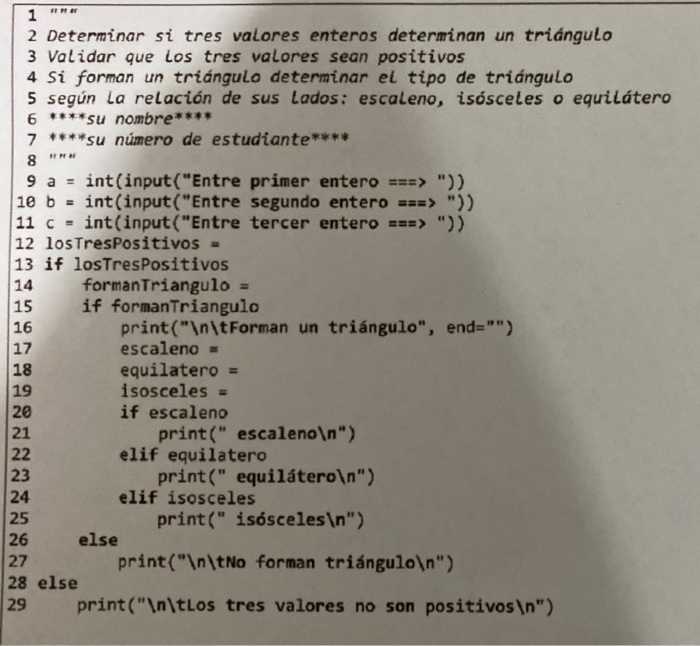 Completar el siguiente programa que lee tres valores | Chegg.com