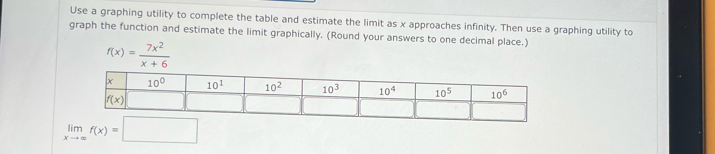Solved Use a graphing utility to complete the table and | Chegg.com