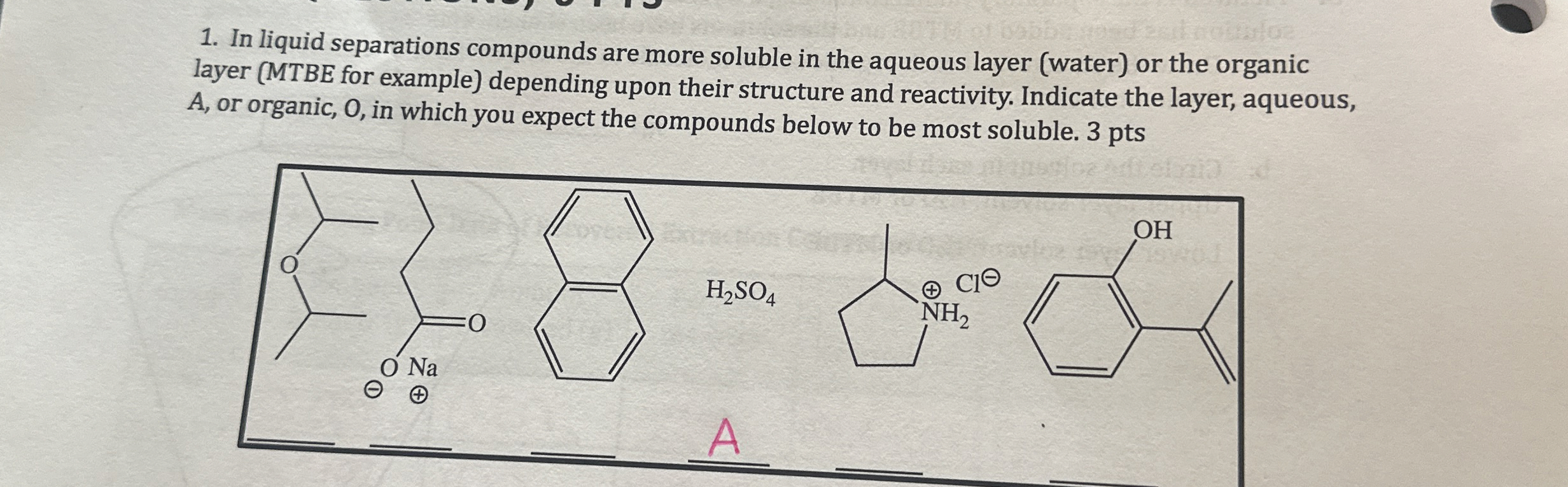 Solved In liquid separations compounds are more soluble in | Chegg.com