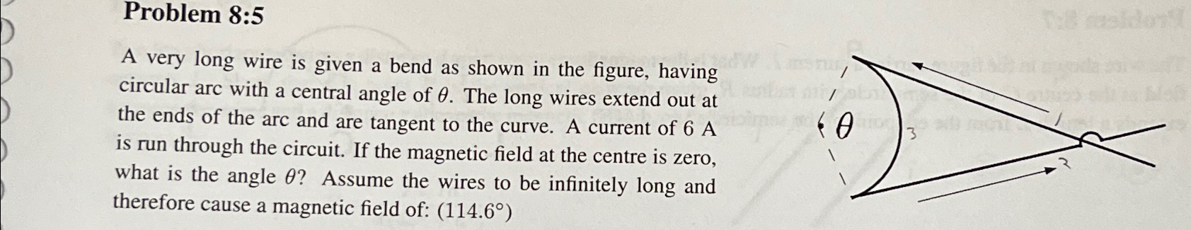 Solved Problem 8:5A very long wire is given a bend as shown | Chegg.com