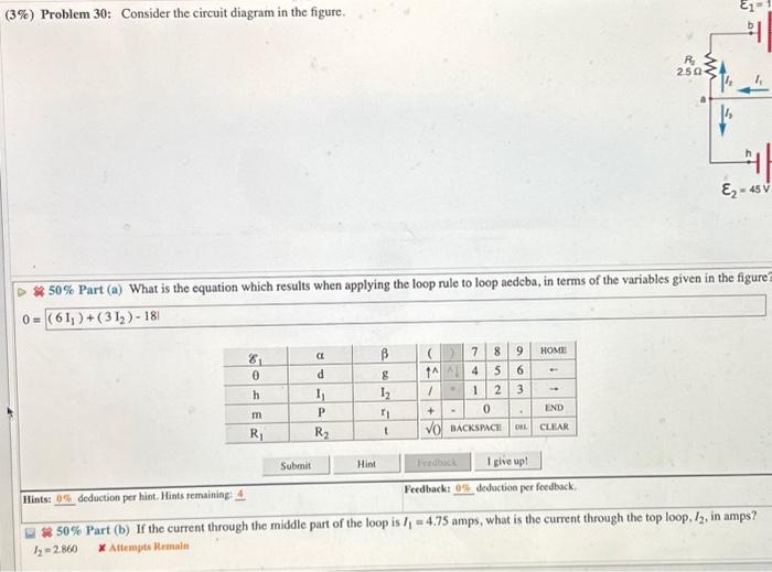 Solved (3\%) Problem 30: Consider the circuit diagram in the | Chegg.com