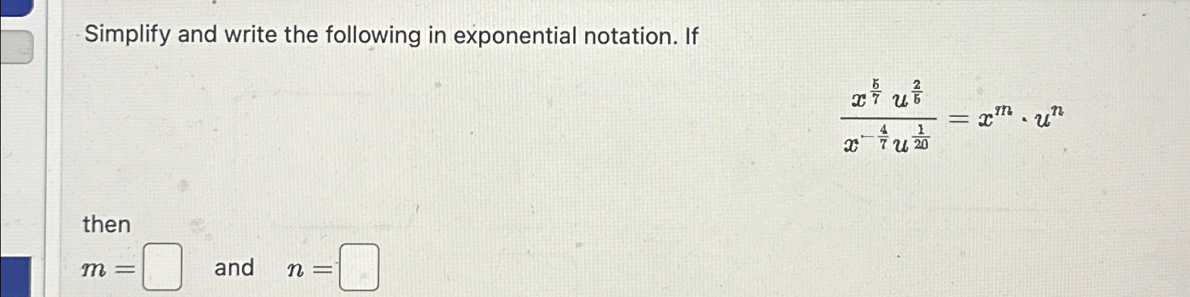 Solved Simplify and write the following in exponential | Chegg.com