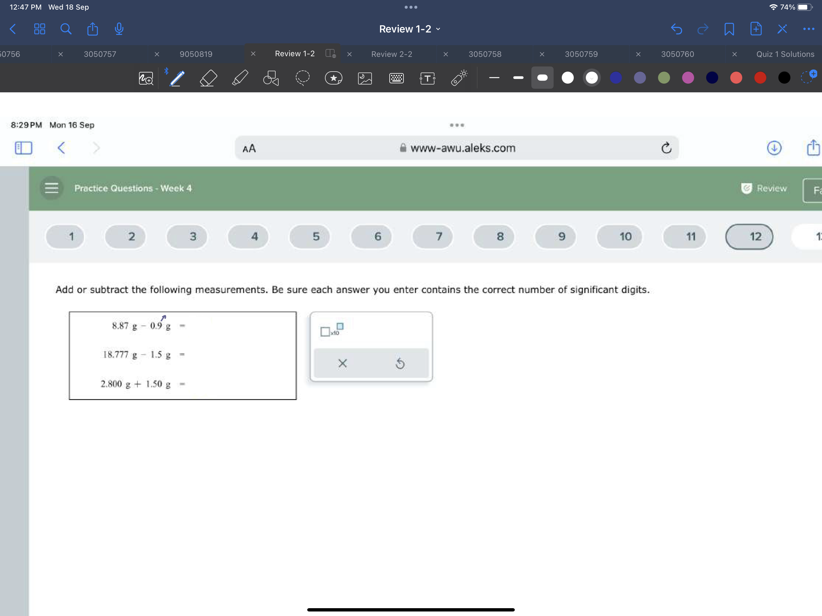Solved Add or subtract the following measurements. Be sure | Chegg.com