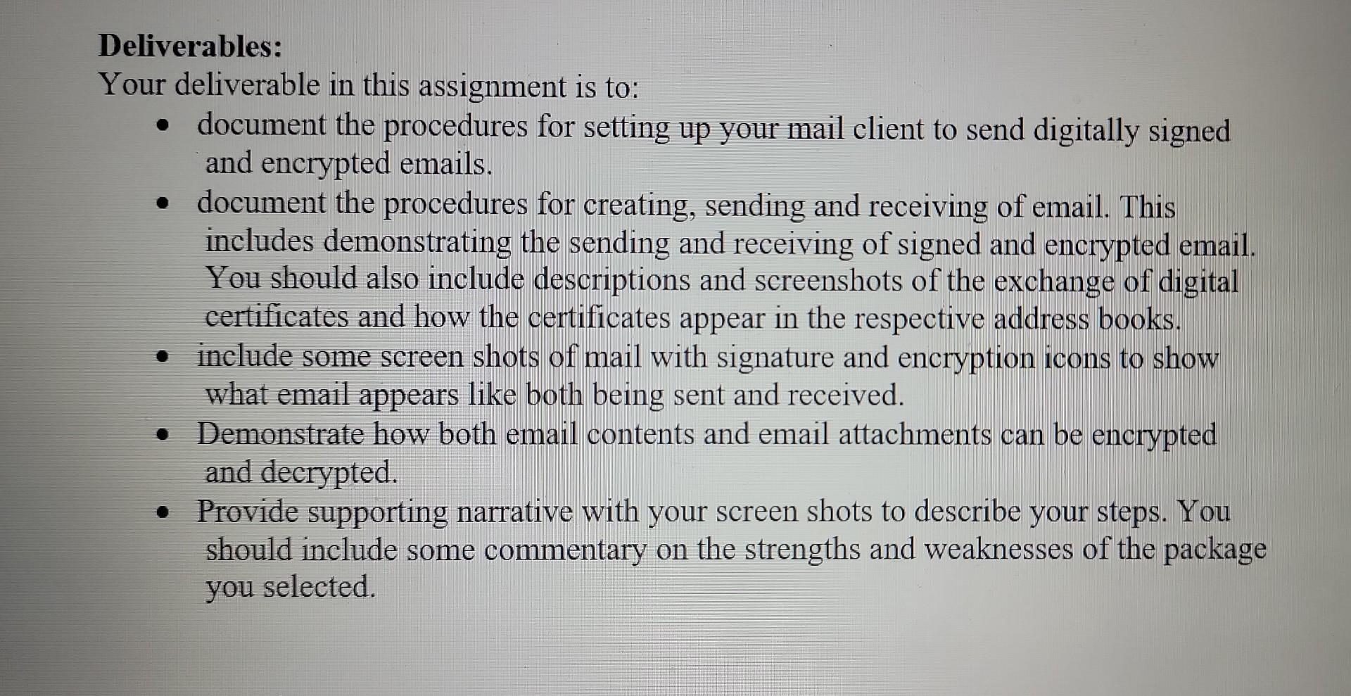 Solved Deliverables: Your deliverable in this assignment is | Chegg.com