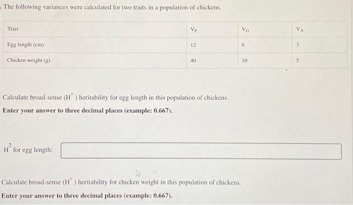 Solved The following variances were calculated for two | Chegg.com