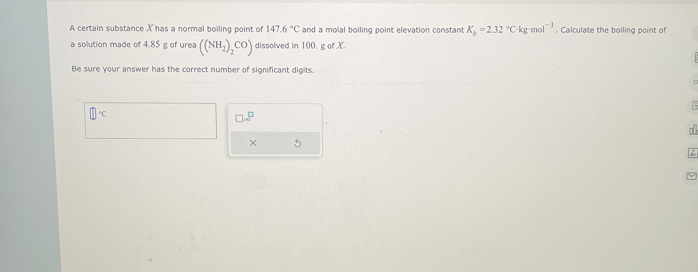 Solved A certain substance x ﻿has a normal boiling point of | Chegg.com