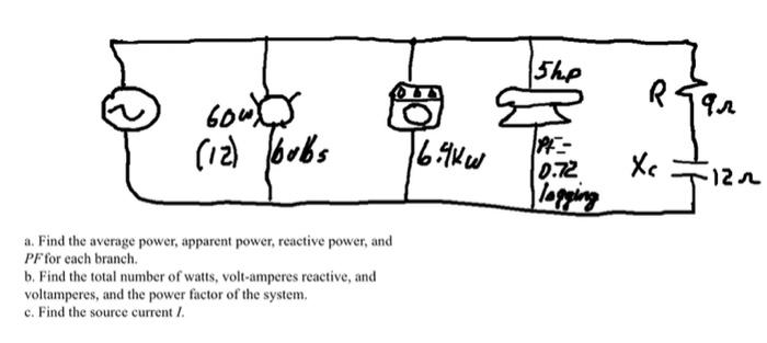 Solved A. Find the average power, apparent power, reactive | Chegg.com