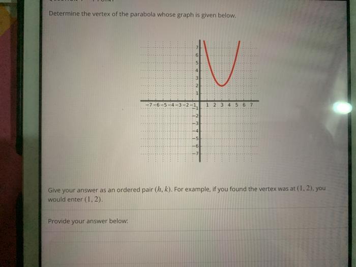 Solved Determine the vertex of the parabola whose graph is | Chegg.com