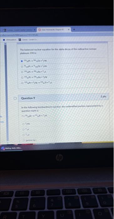 Solved The badanced evelear equation fer tire alpha decay of | Chegg.com