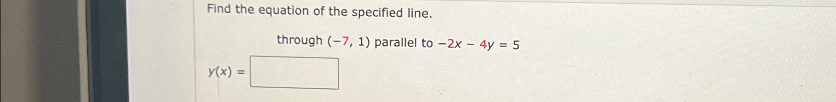 Solved Find the equation of the specified line.through | Chegg.com