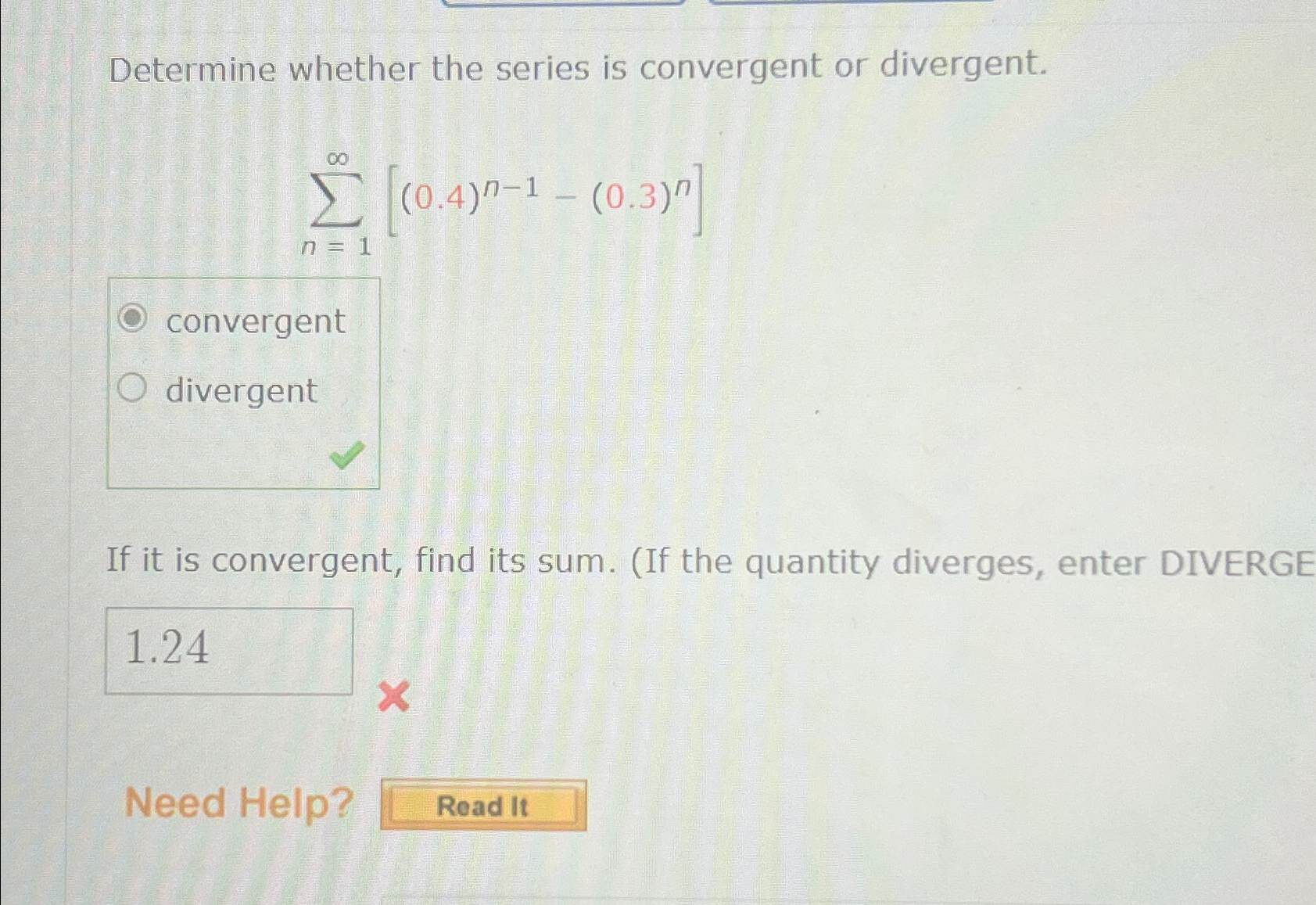 Solved Determine whether the series is convergent or | Chegg.com