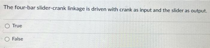 Solved The four-bar slider-crank linkage is driven with | Chegg.com