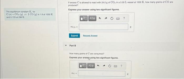 Solved If excess C is allowed to react with 24.0 g of CO2 in | Chegg.com