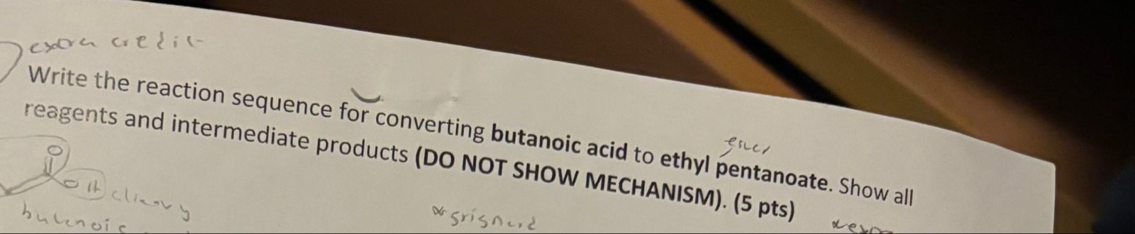 Solved Write the reaction sequence for converting butanoic | Chegg.com