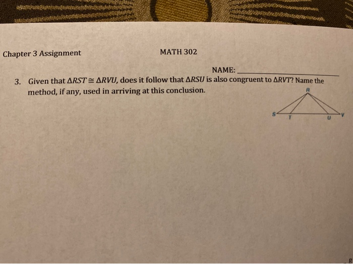 Solved Chapter 3 Assignment MATH 302 NAME: 3. Given that | Chegg.com Solved Chapter 3 Assignment MATH 302 NAME: 3. Given that | Chegg.com