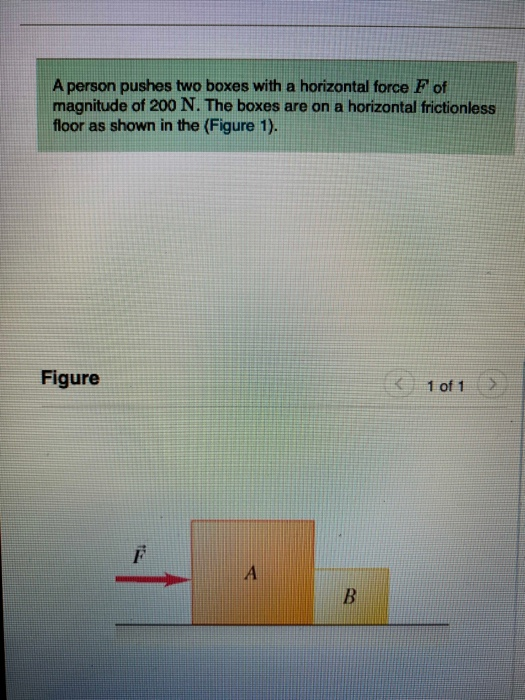 Solved A person pushes two boxes with a horizontal force F | Chegg.com